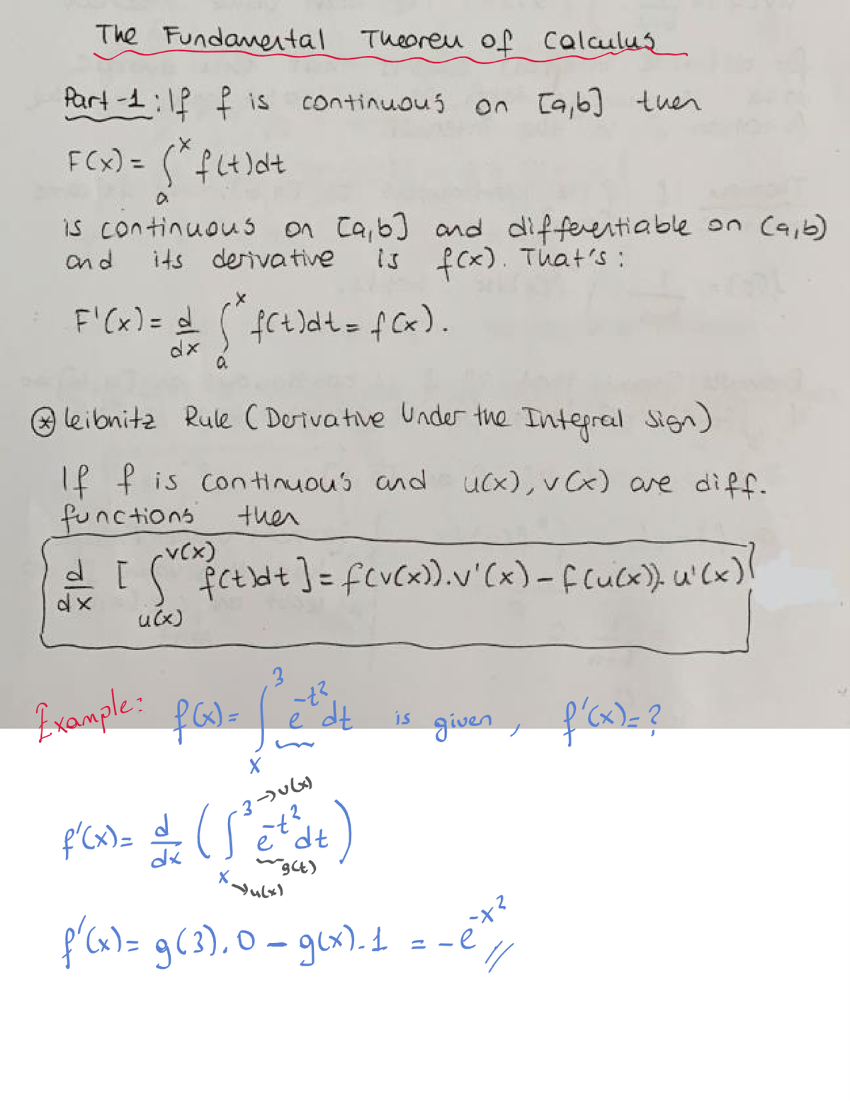 The Fundamental Theorem of Calculus Techniques of Integration ...