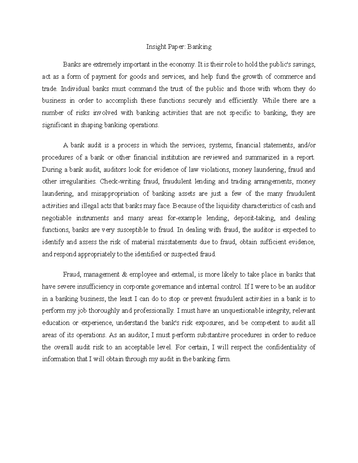 Insight Paper - BS Accountancy - Studocu