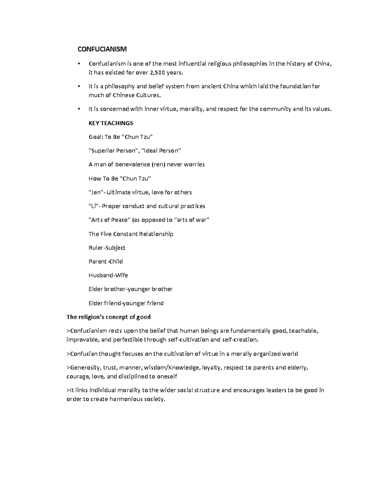 Religions Powerpoint Summary - CONFUCIANISM Confucianism is one of the ...