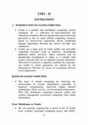 System Modeling, Clustering AND Virtualization 1 - Cloud Computing - Studocu