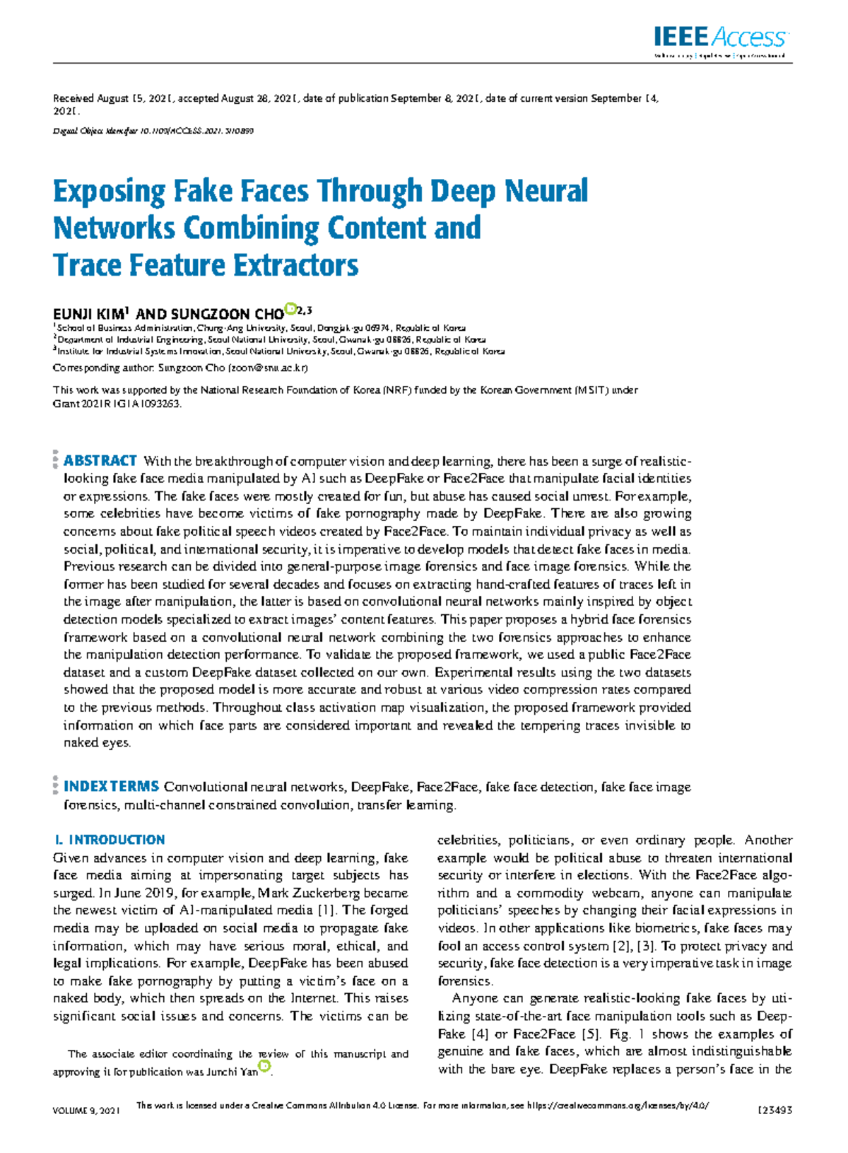 Exposing Fake Faces Through Deep Neural Networks Combining Content and ...