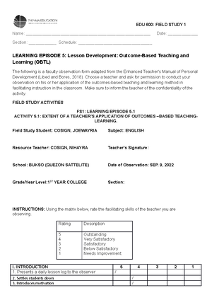 EDU 600 Learning Episode 6 - Name