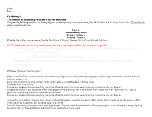 US History I Touchstone 4 - Name: Date: US History I Touchstone 4 ...