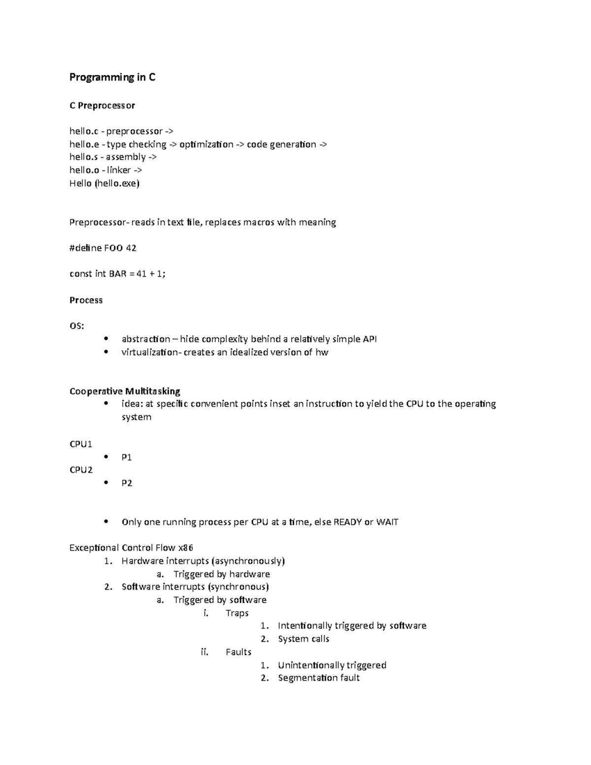 Programming in C - Prof. Vesely - weeks 3-4 - Programming in C C Preprocessor hello ...