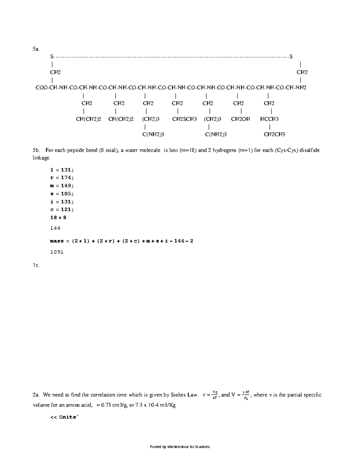 PS9 key 2011 - Mathematica-based homework and key - 5a. S-S | | CH2 CH | | - Studocu