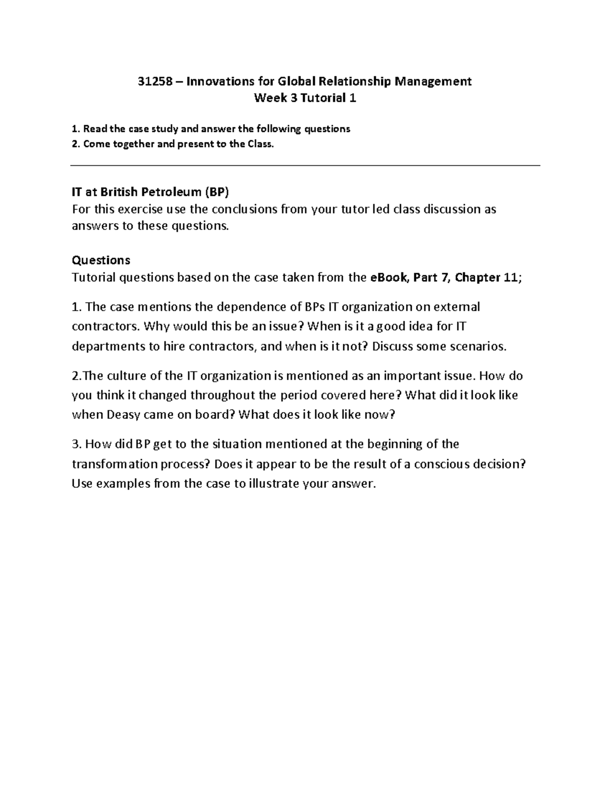 W3 T1 IT&BP Q - content - 31258 – Innovations for Global Relationship ...