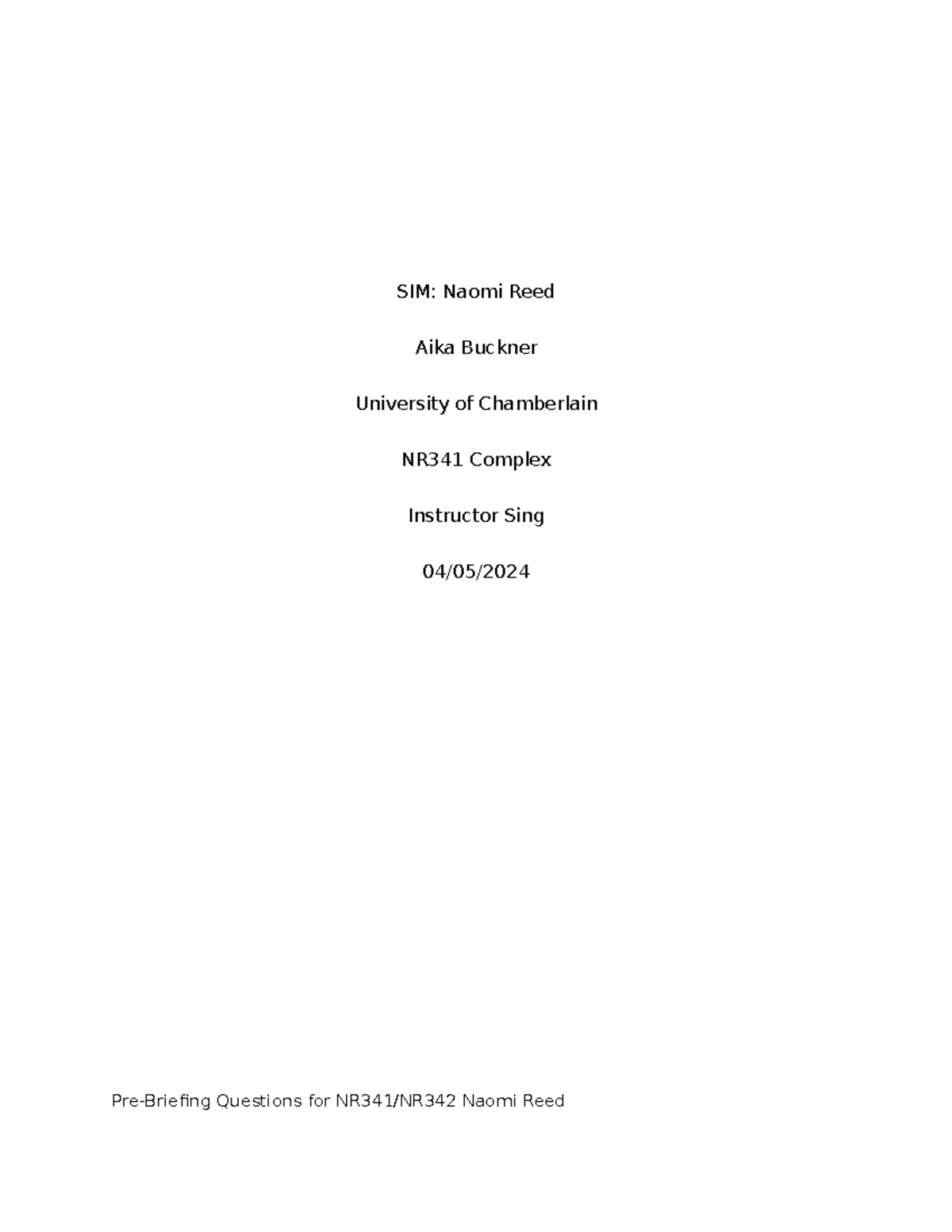 SIM Naomi - SIMS - SIM: Naomi Reed Aika Buckner University of ...