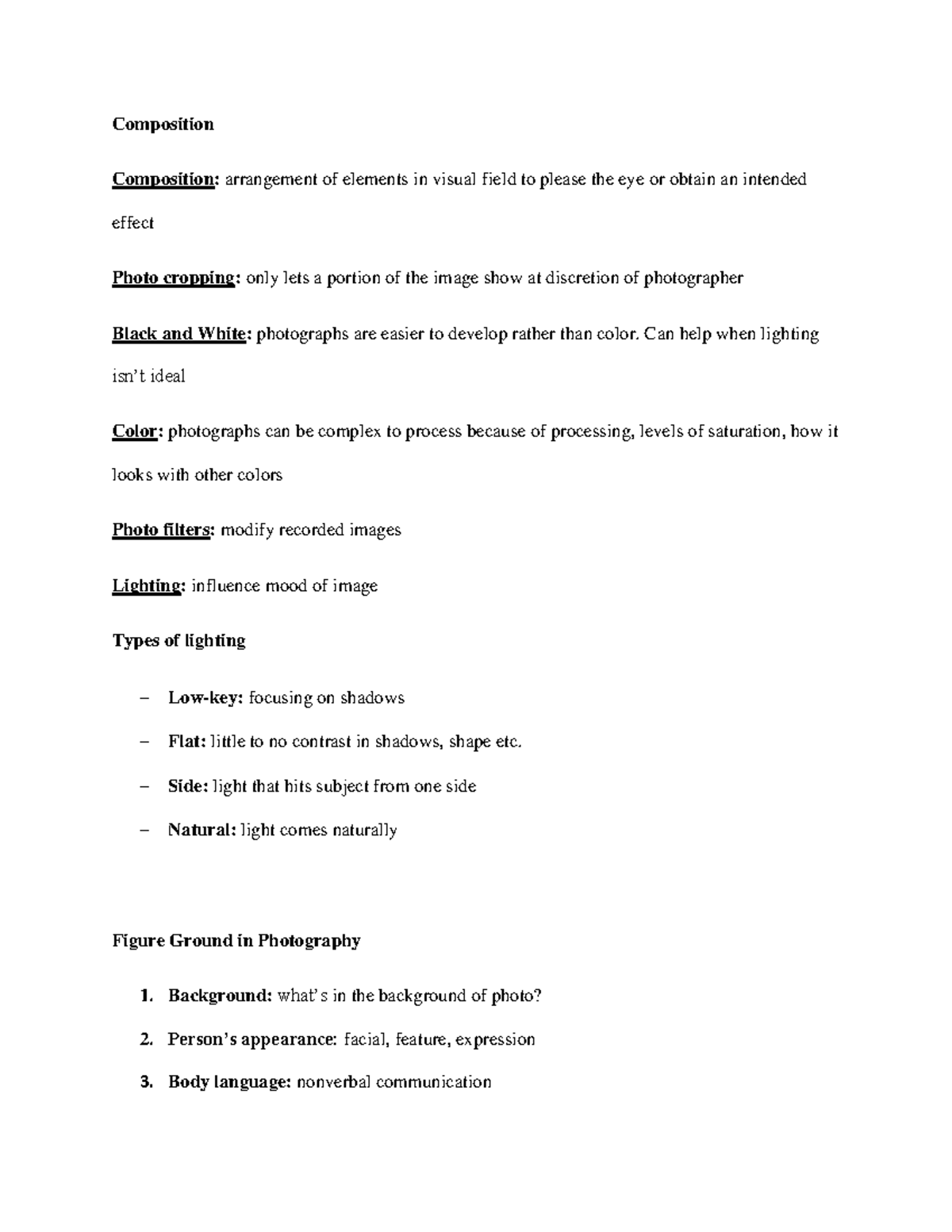 Composition - Composition Composition: arrangement of elements in ...