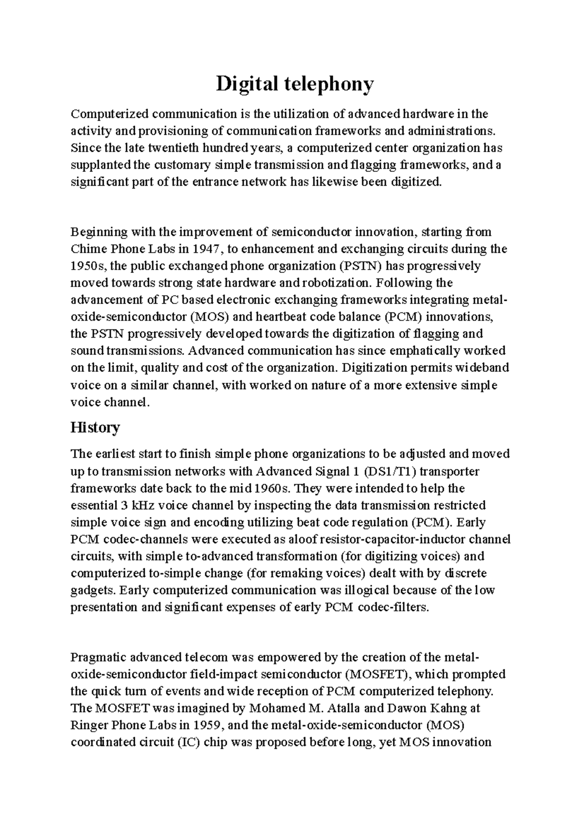 Digital telephony - Ifah - Digital telephony Computerized communication ...