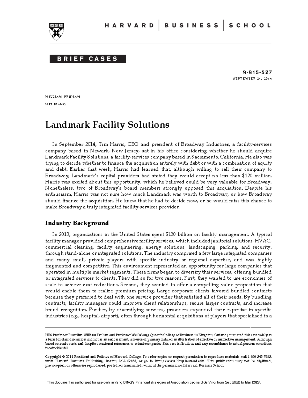 Landmark Facility Solutions 915527-PDF-ENG - - Studocu