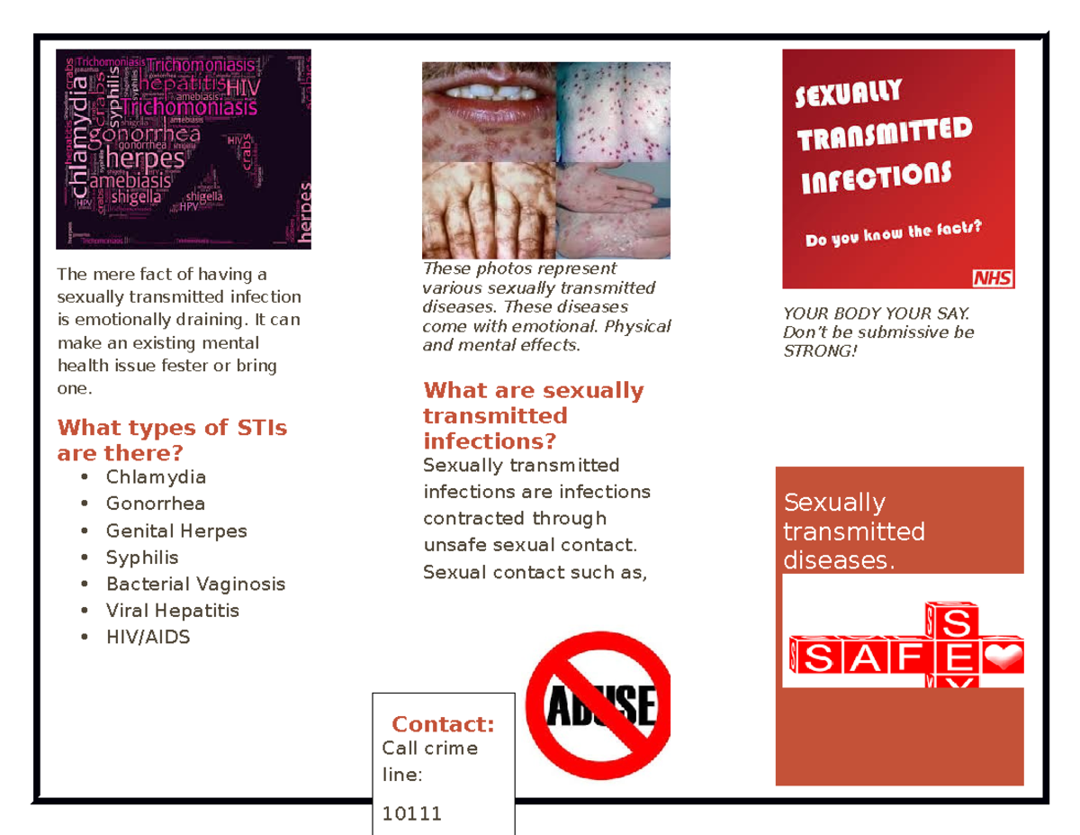 Std brochure - Preventing harmful consequences. - The mere fact of ...