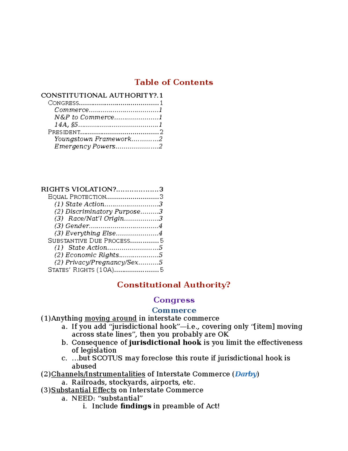 Con Law Levinson S19 Attack 8 Pages - Table of Contents CONSTITUTIONAL ...