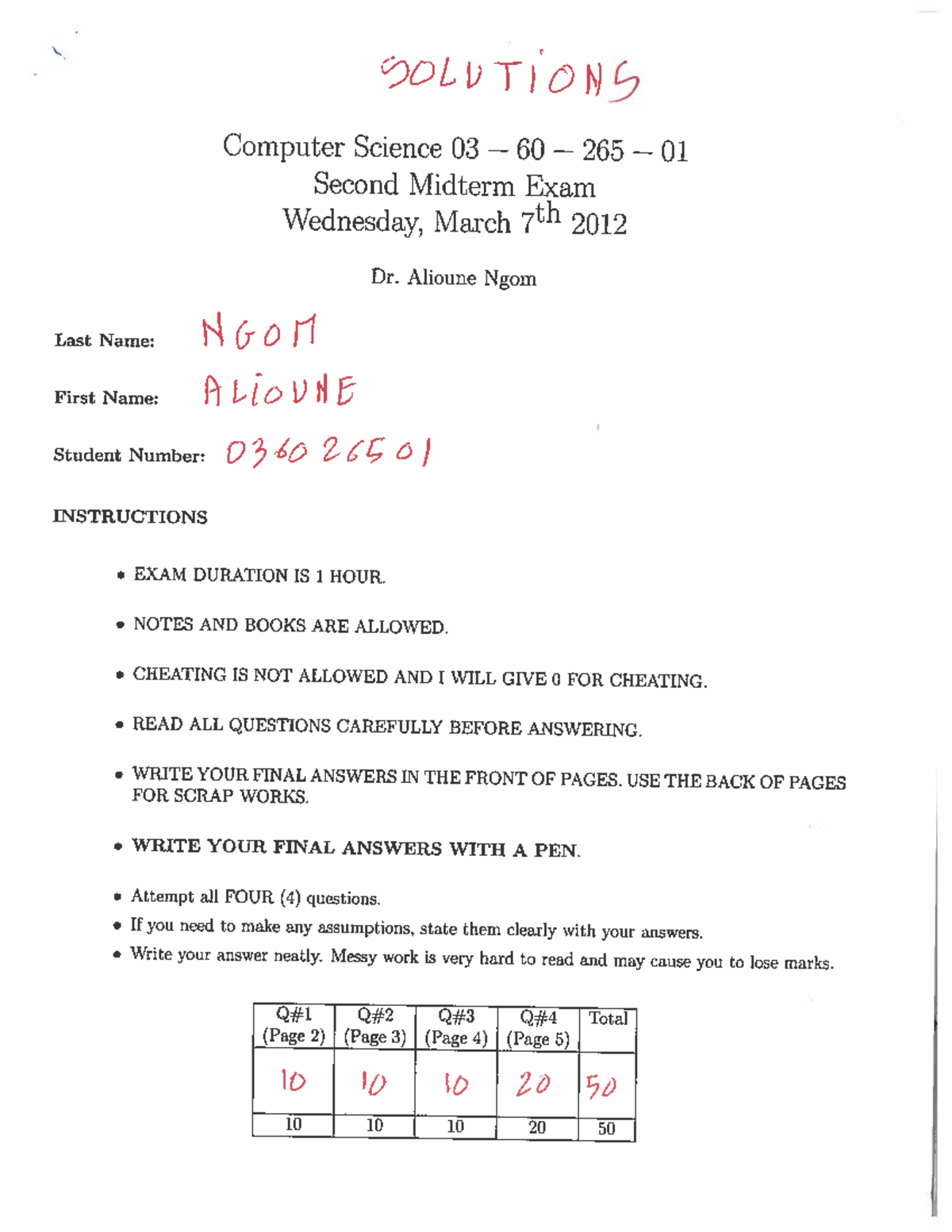Midterm Winter 2012 Questions And Answers Comp 2650 Warning Decodescan Unexpected Mcu