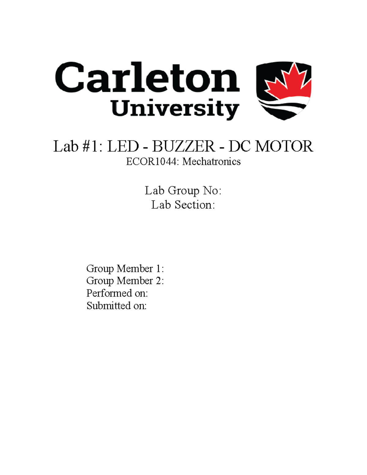 Lab 1 LED - Buzzer - DC Motor - Lab #1: LED - BUZZER - DC MOTOR ...