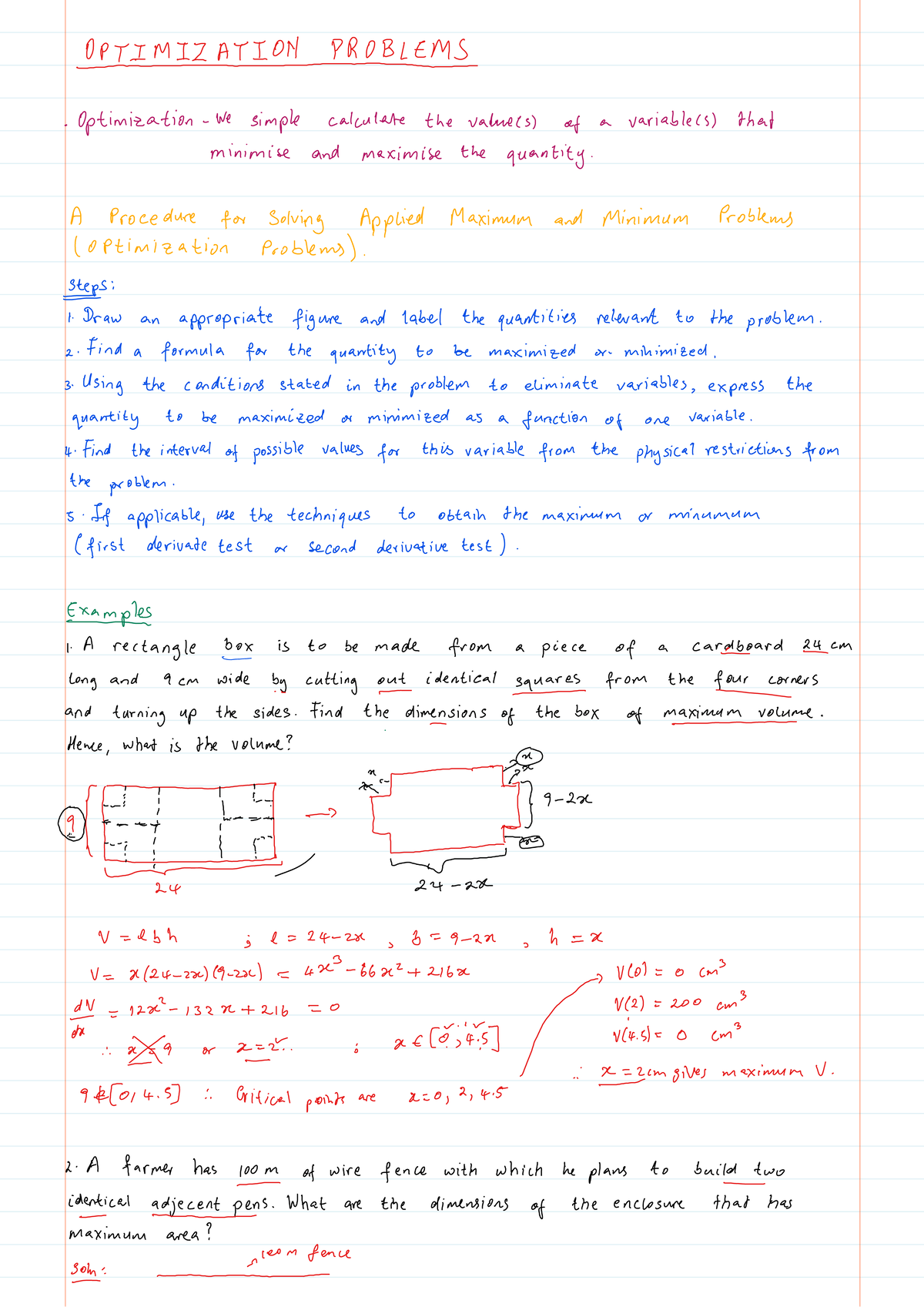 LQ1 on Optimization problems - MATH150 - Studocu