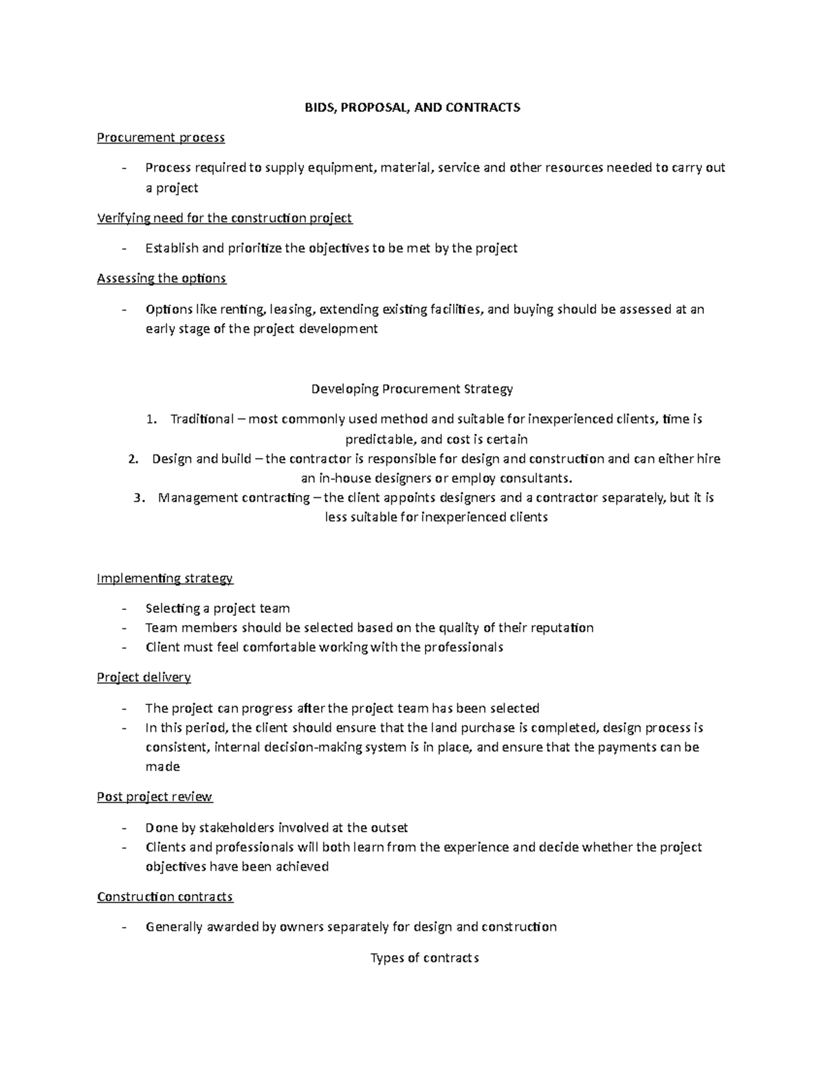 Bids, Proposal, and Contracts - BIDS, PROPOSAL, AND CONTRACTS ...