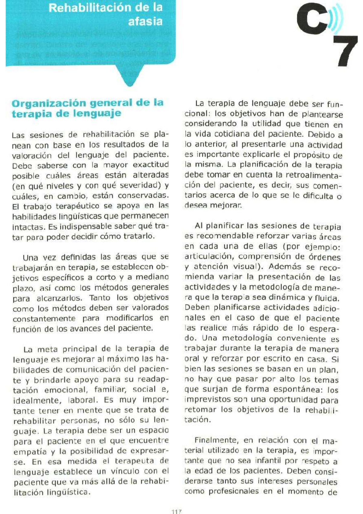 Lectura control 3 Cap tulo 7 - Intervencion del habla - Studocu