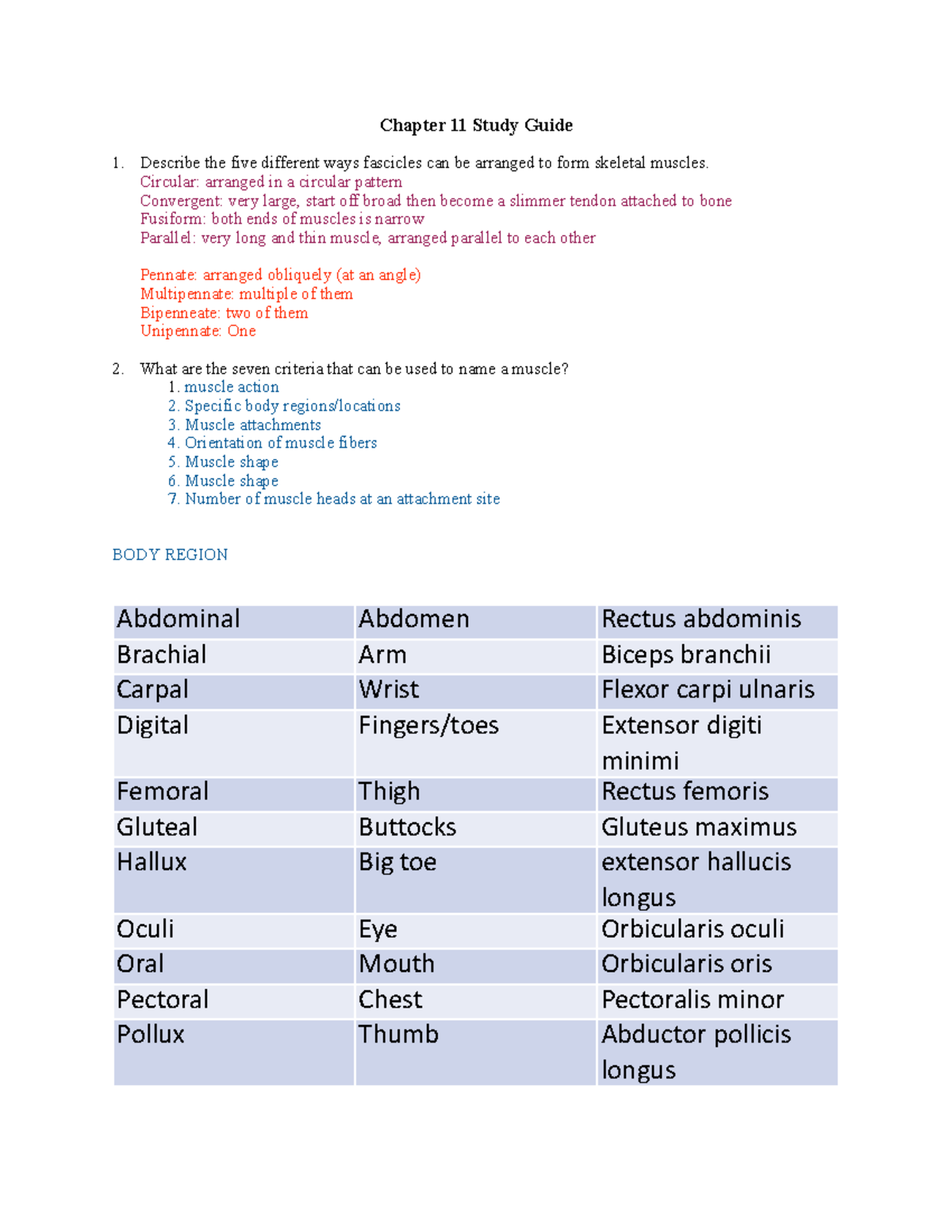 Chapter 11 Study Guide - ####### Chapter 11 Study Guide Describe the five different ways ...
