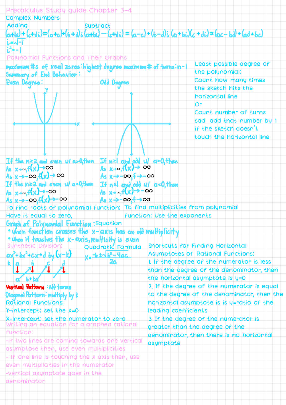 Precalculus Study guide Chapters 3-4 - Precalculus Study guide Chapter ...