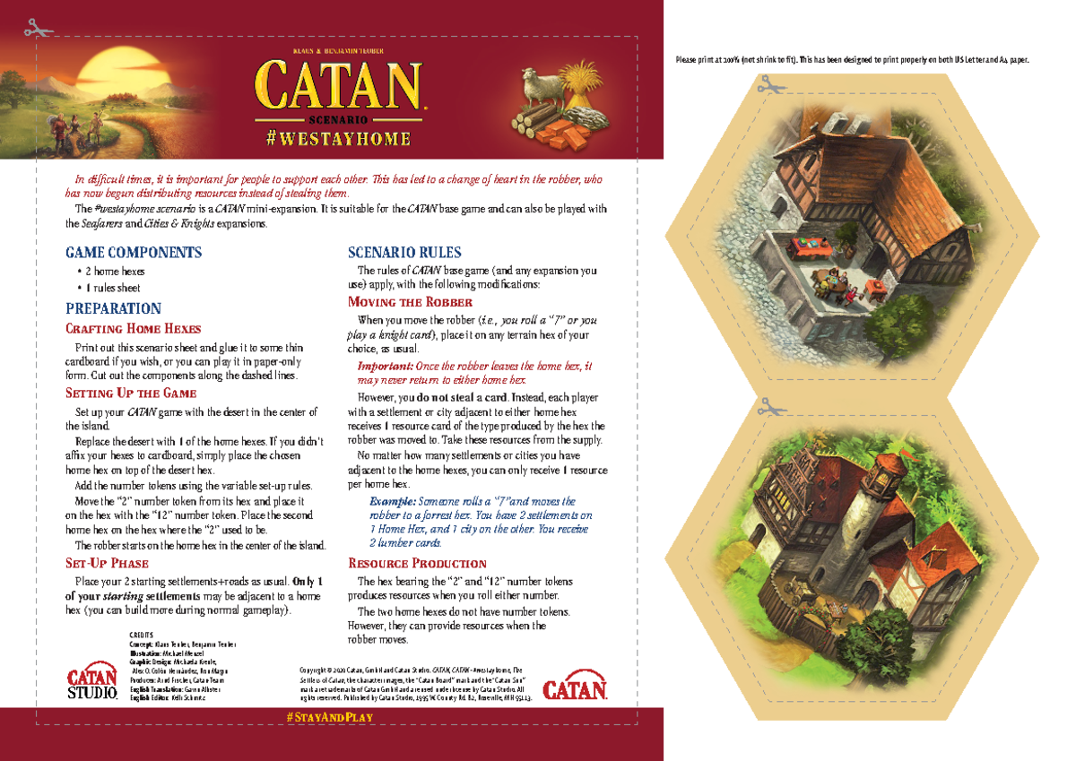 Catan we stay home scenario teach students - Studio™ ® Please print at ...