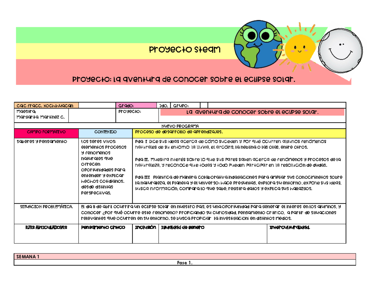 Proyecto eclipse abril - Proyecto Steam Proyecto: la aventura de ...