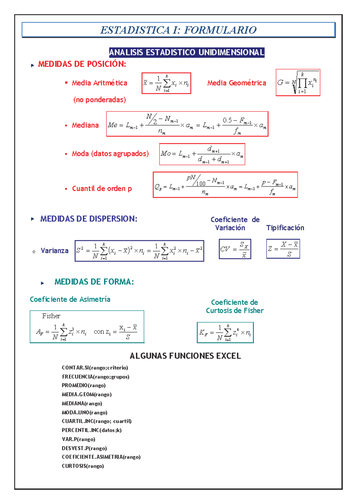 Formulario Prueba Informatica Simplificada - ESTADISTICA I: FORMULARIO ANALISIS ESTADISTICO ...