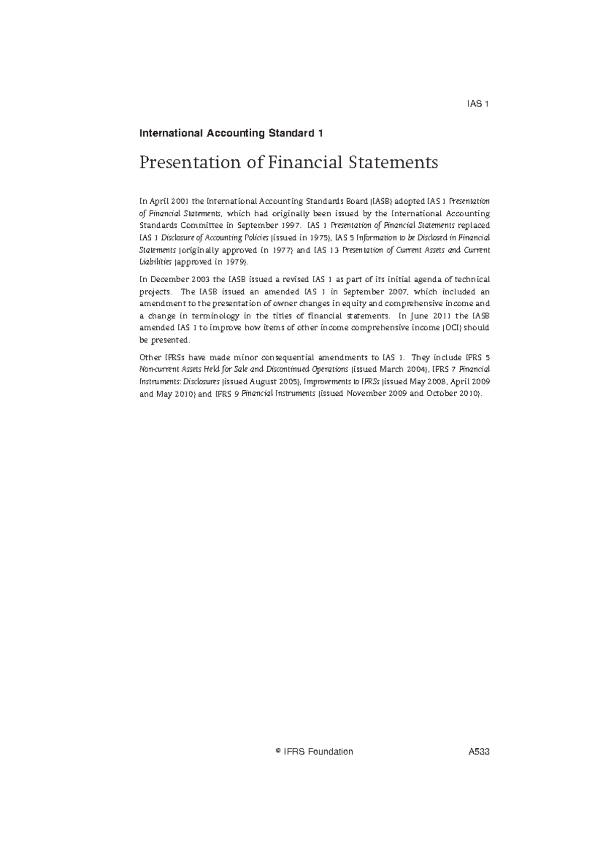 Ias1 - Lecture notes 1 - International Accounting Standard 1 ...