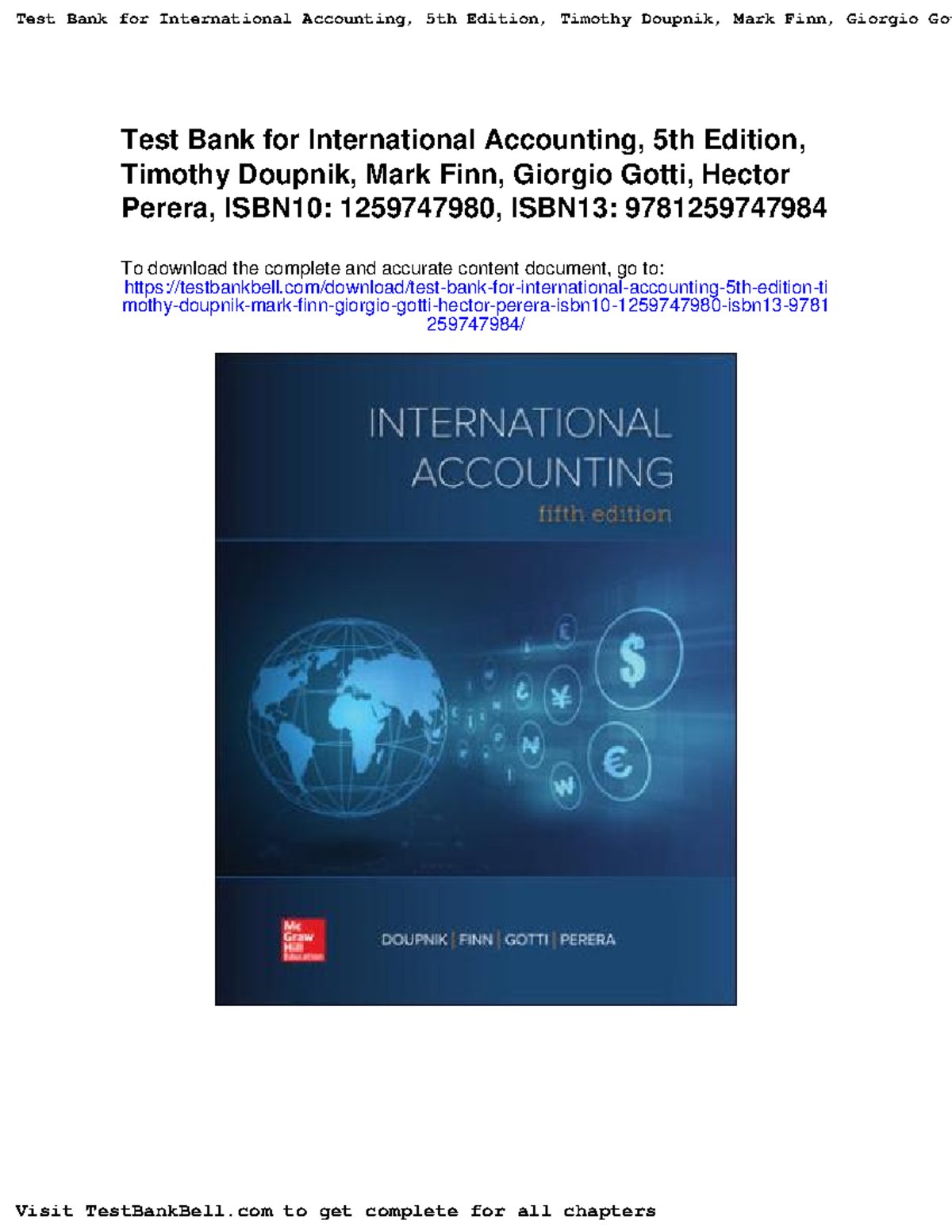 TB Ch - international accounting - Test Bank for International ...