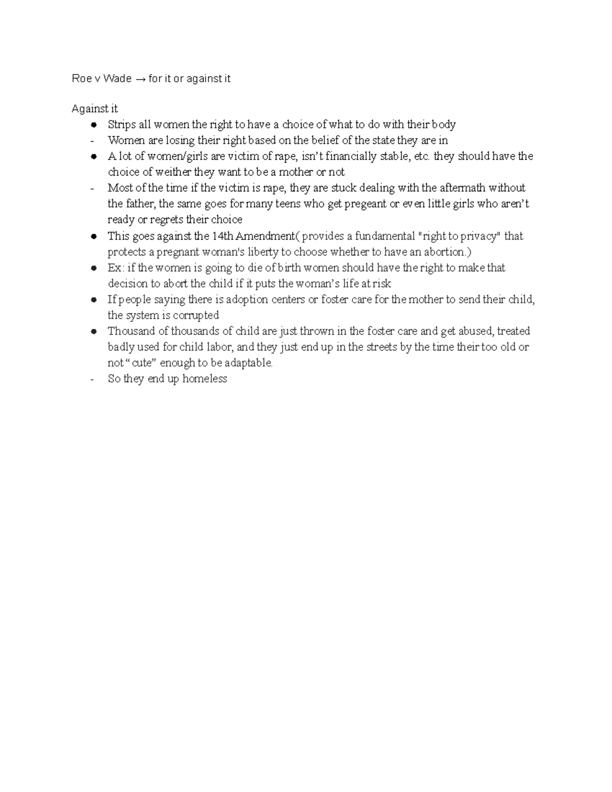 Current event debate roe v wade - Roe v Wade → for it or against it ...