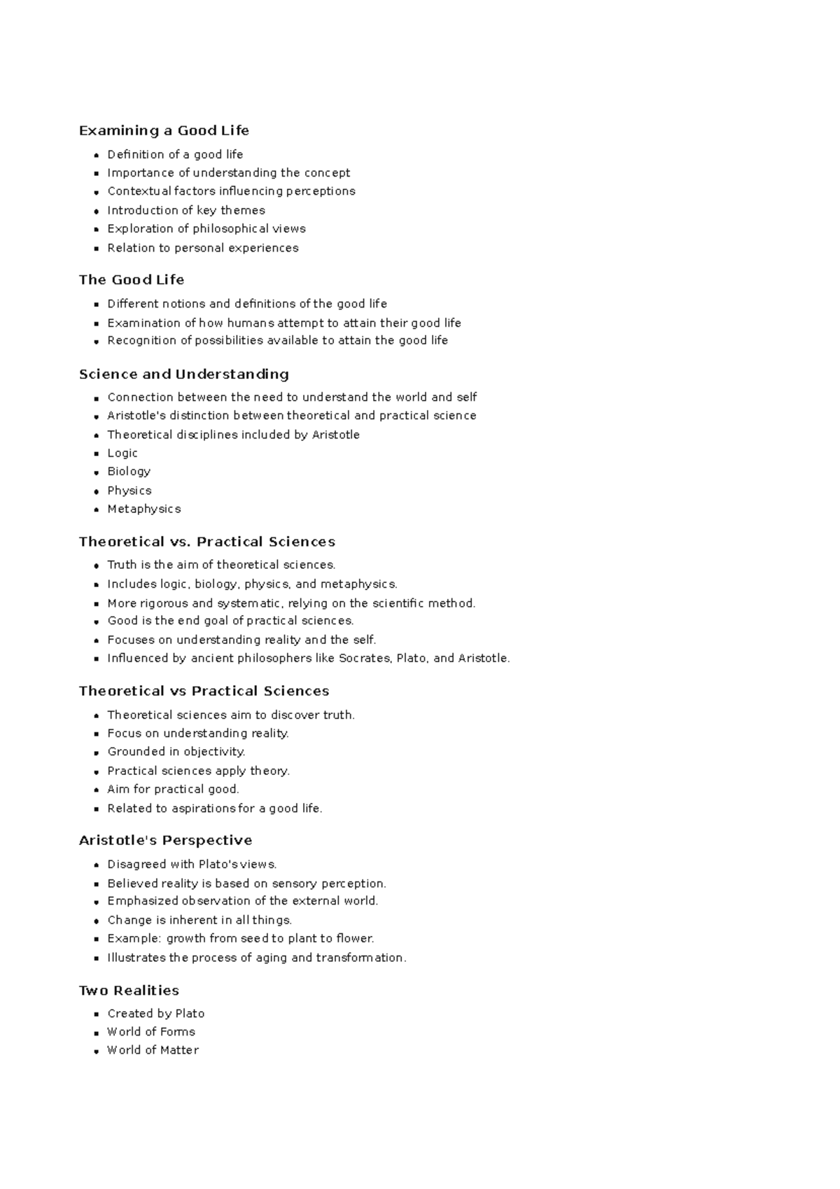 Examining a Good Life - science and technology - Examining a Good Life ...