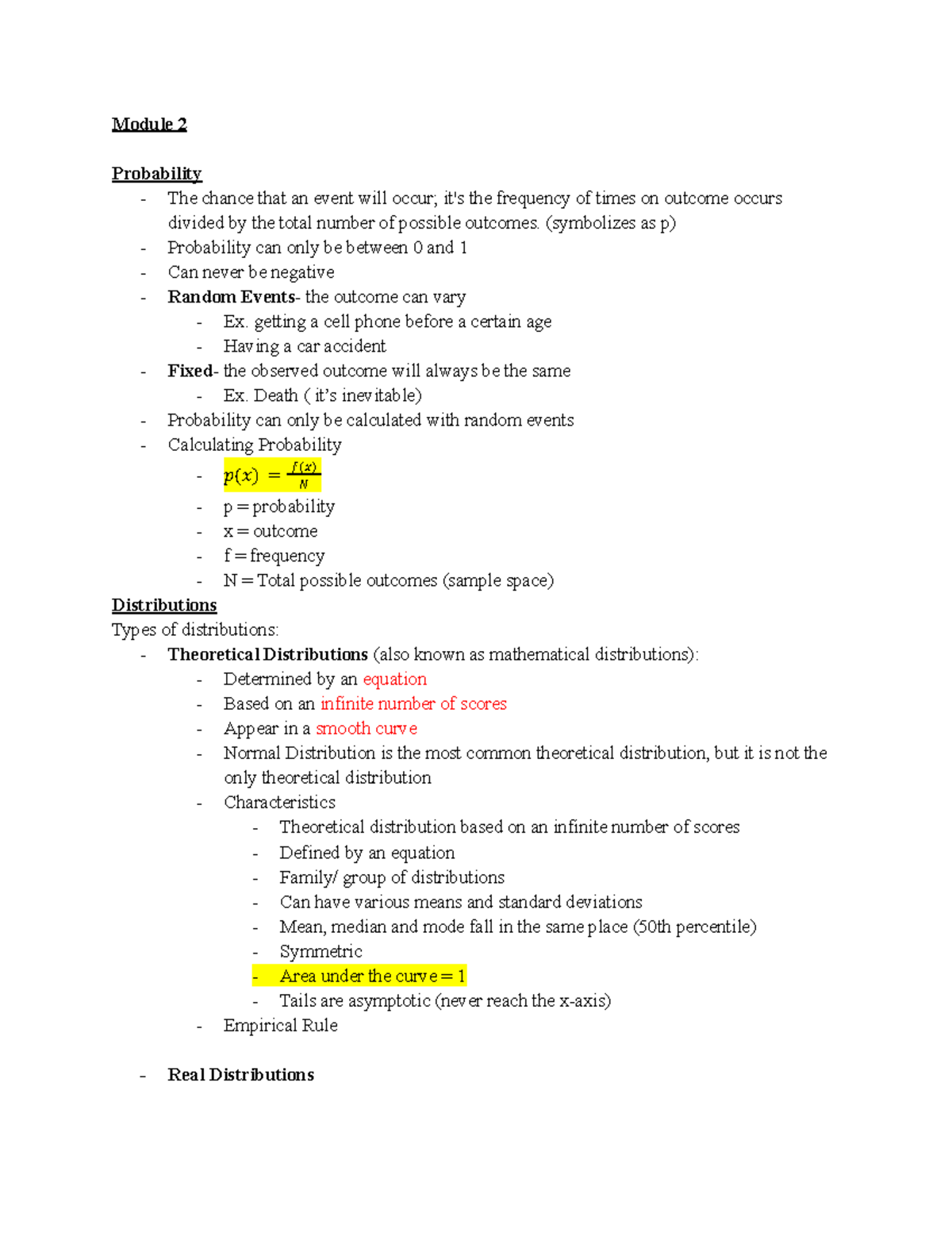 Stats Notes 9 - Module 2 Probability - The chance that an event will ...