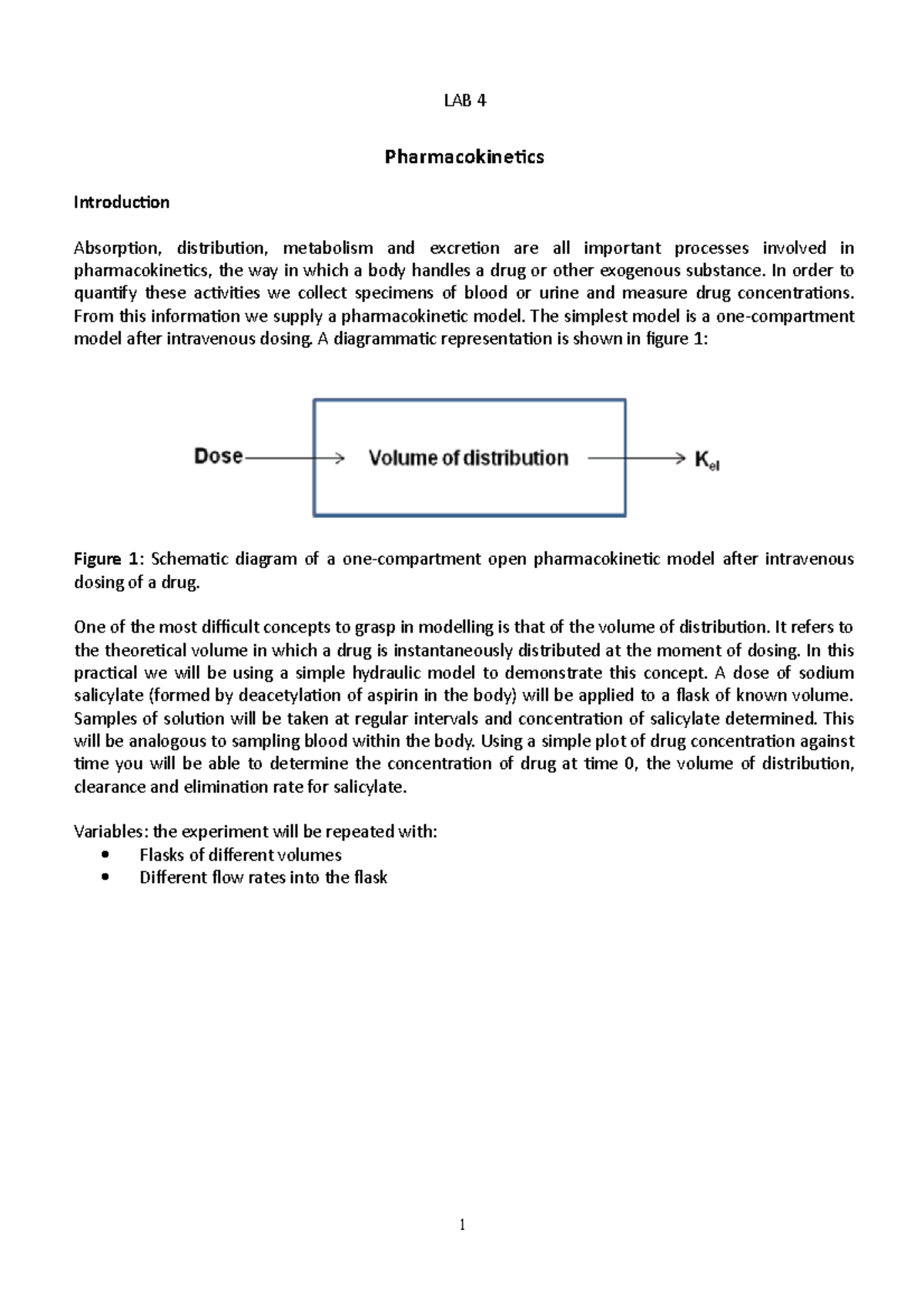 pharmacokinetics - LAB 4 Pharmacokinetics Introduction Absorption ...