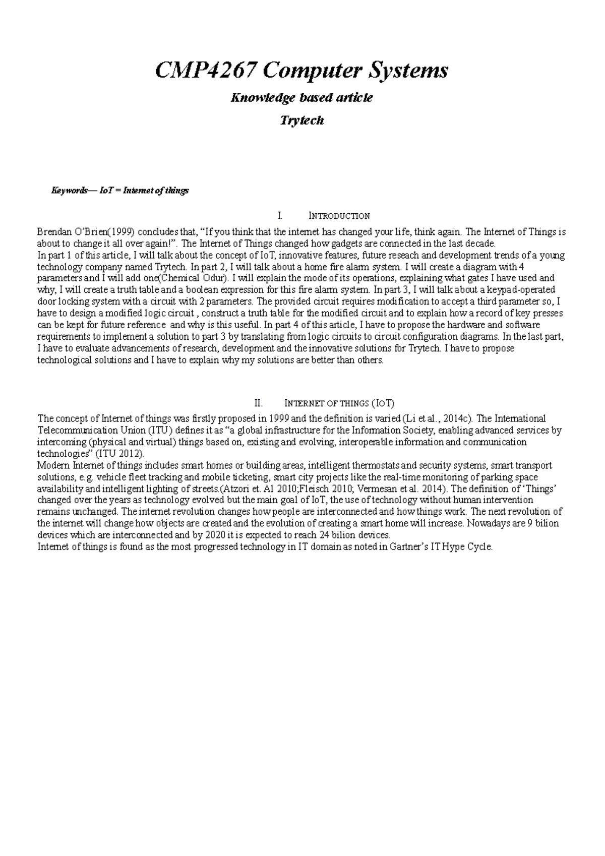 Computer systems Coursework - CMP4267 Computer Systems Knowledge based ...