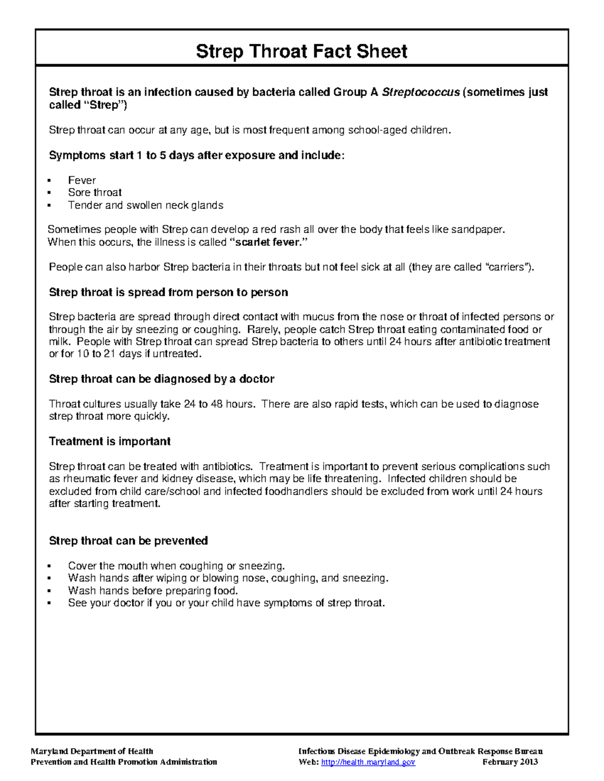 Strep throat - This document is to give a information to the readers ...