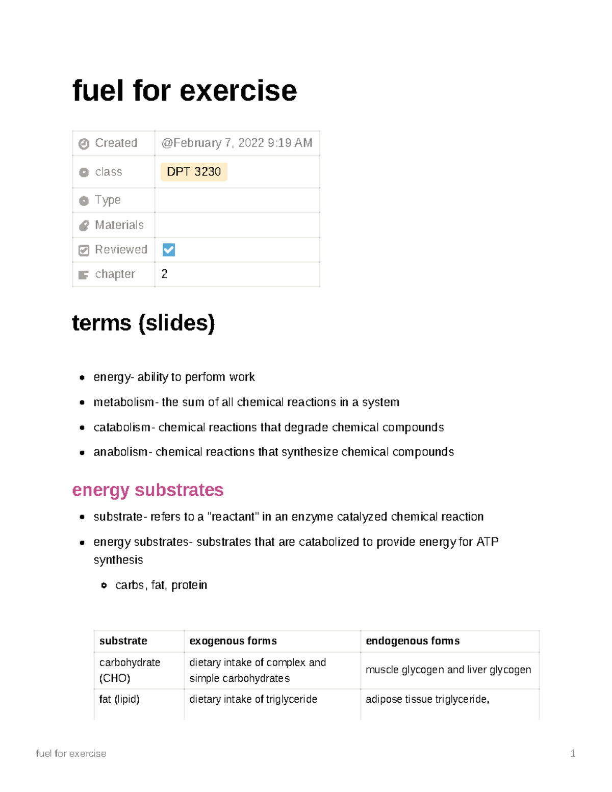 Fuel for exercise - Regulation of metabolic pathways - fuel for ...