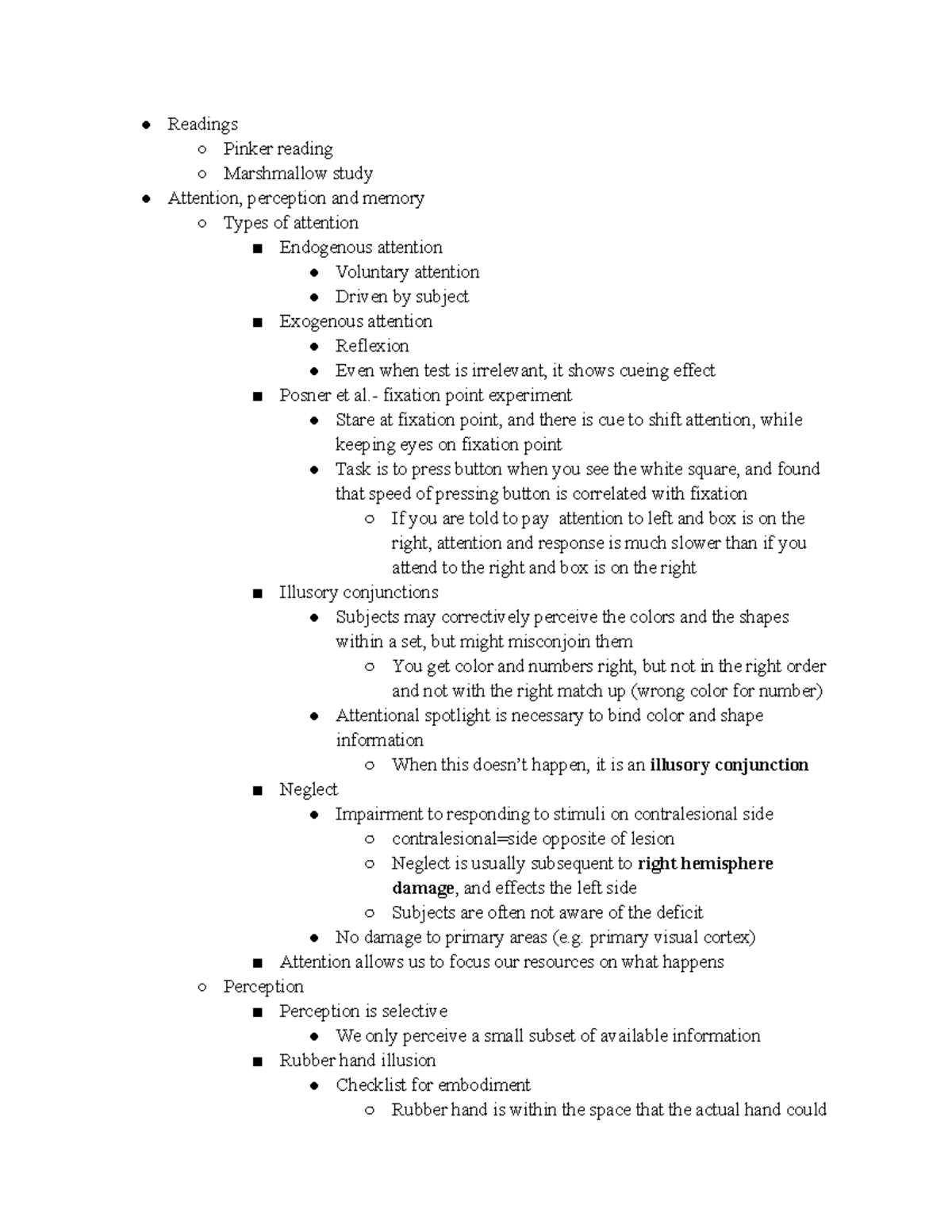 Exam 2 review sheet - summary of lecture notes using both slides, notes ...