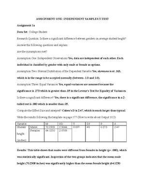 Assignment Logistic Regression KEY - ASSIGNMENT SEVEN: Logistic Regression KEY Assignment 7a ...