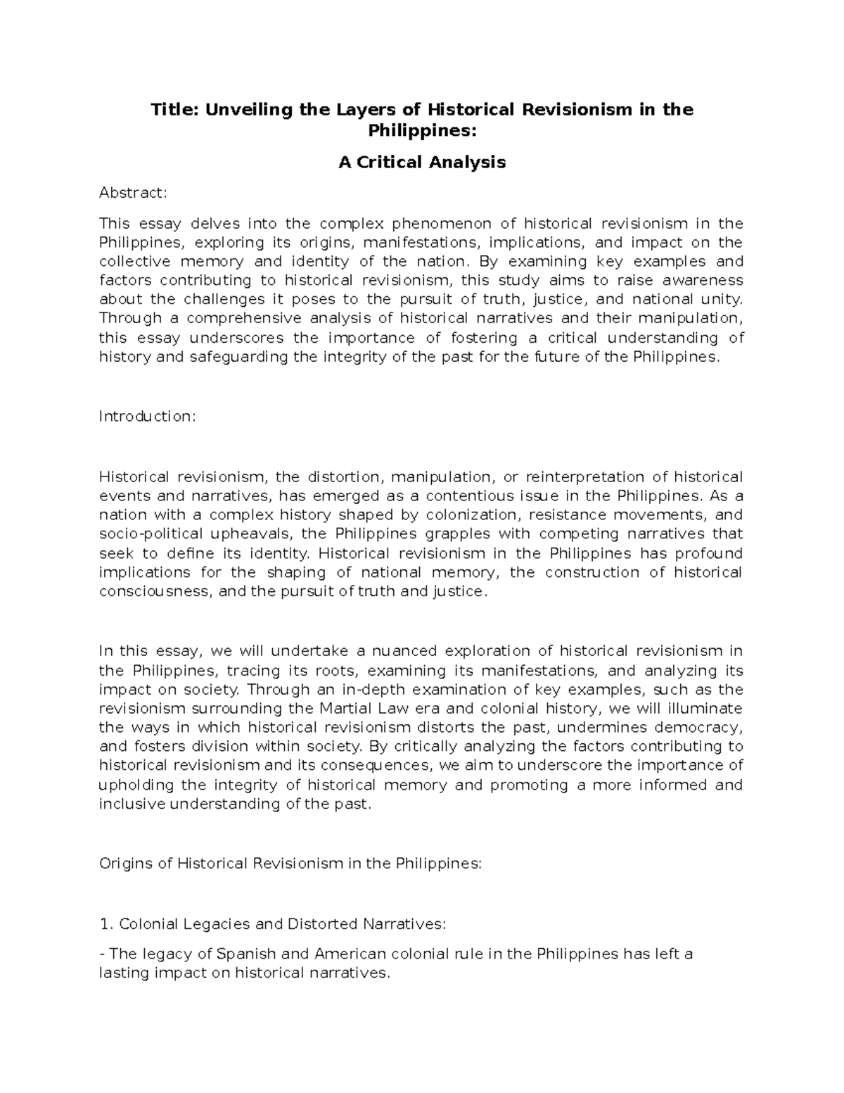 Historical revisionism - By examining key examples and factors ...