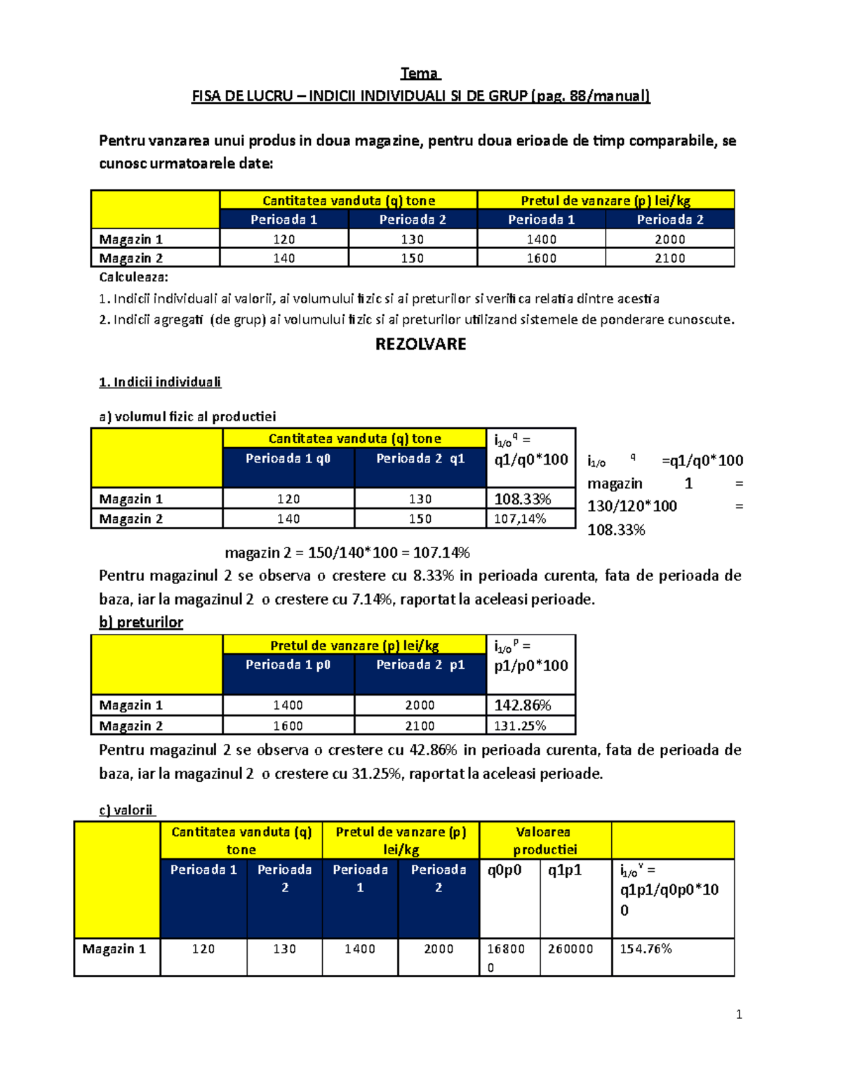 Tema anterioara indici individuali si de grup - Tema FISA DE LUCRU ...