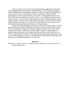 Personal Theoretical Orientation Paper - Psychotherapy is helpful in ...