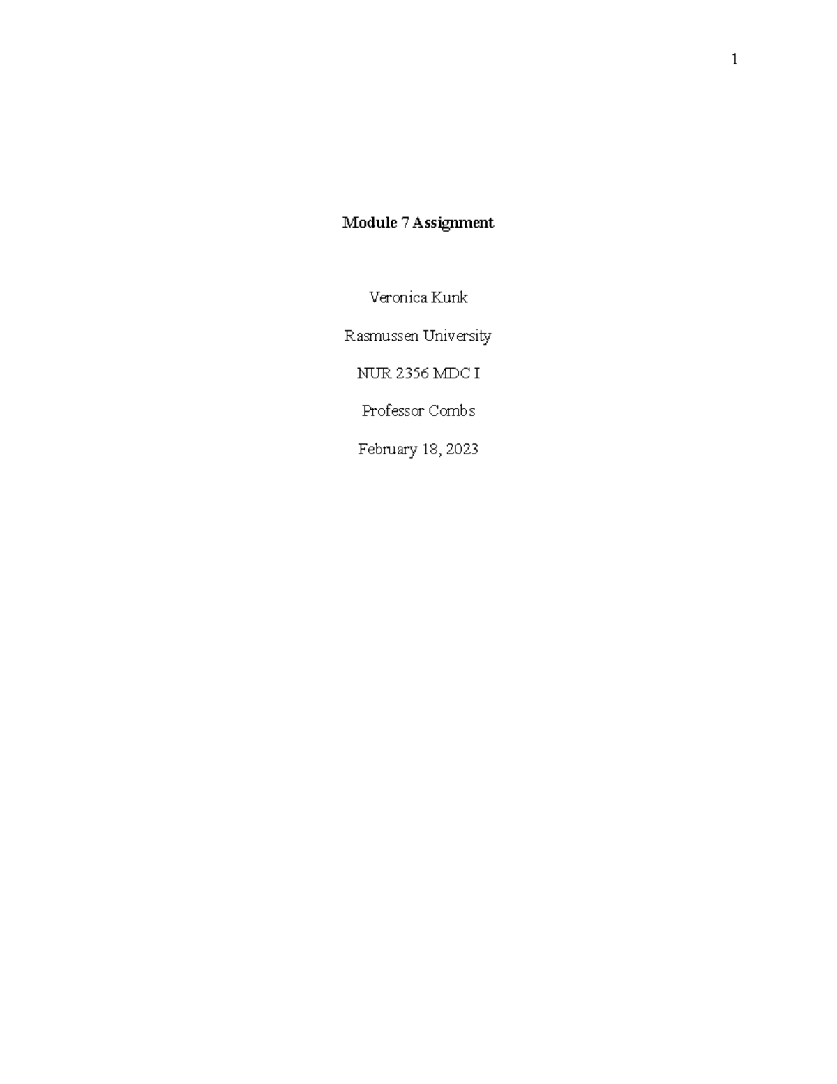 Module 7 Assignment - Module 7 Assignment Veronica Kunk Rasmussen ...