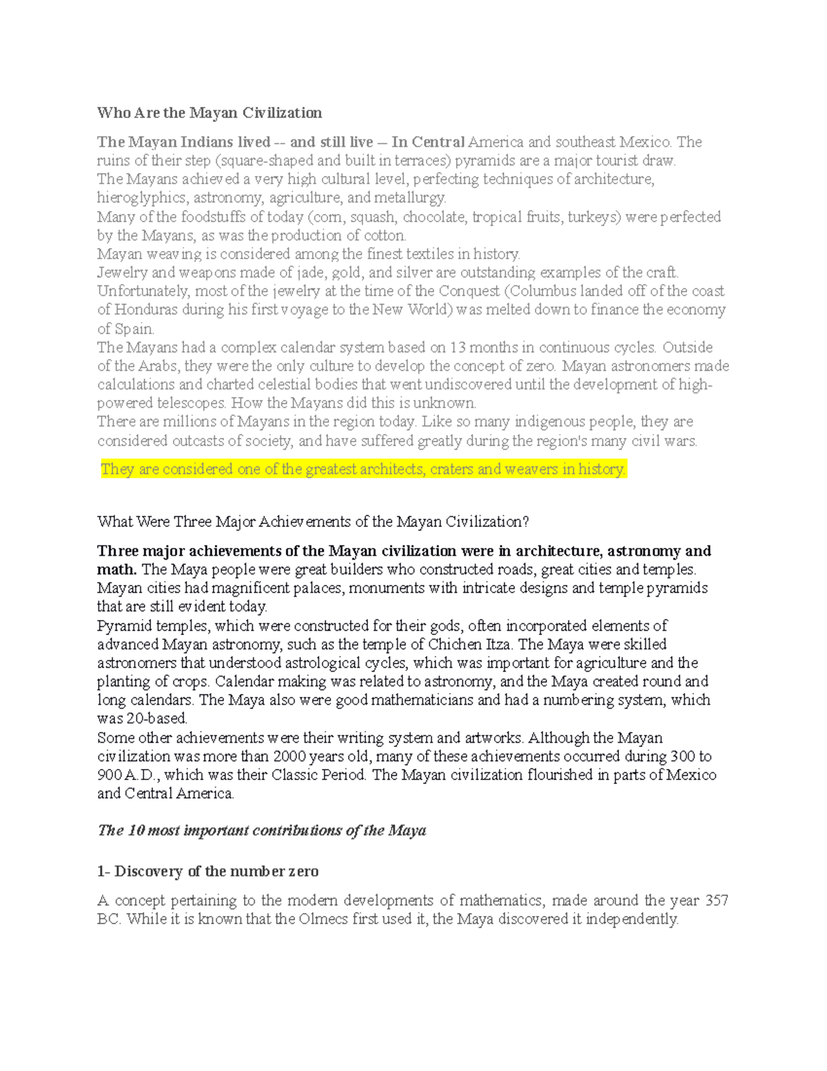 Mayan-Civilization - Mayan History - Who Are the Mayan Civilization The ...