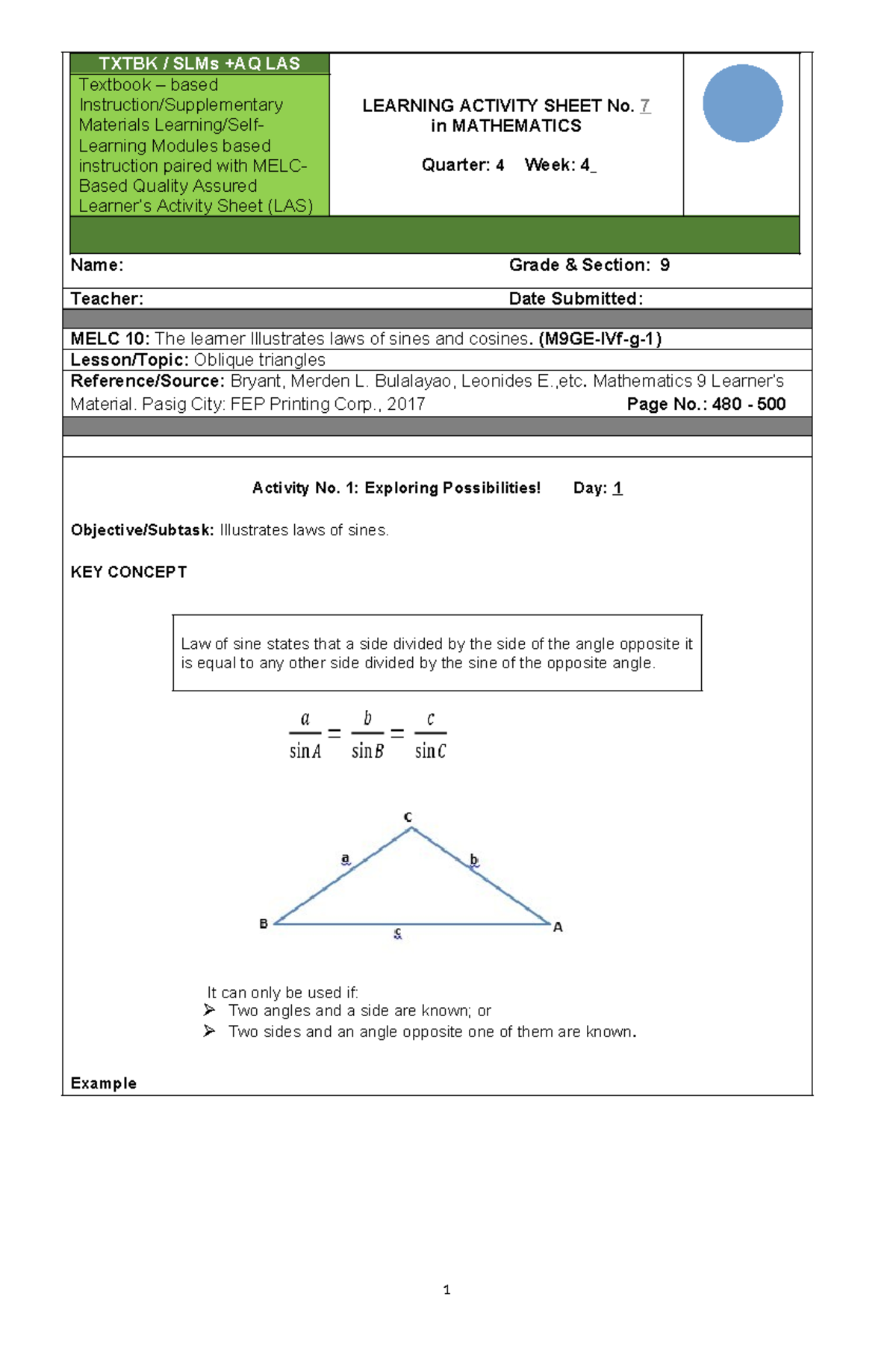 LAS WEEK 4 - Nerwin Malwinda & Nilda Caraosos - TXTBK / SLMs +AQ LAS ...