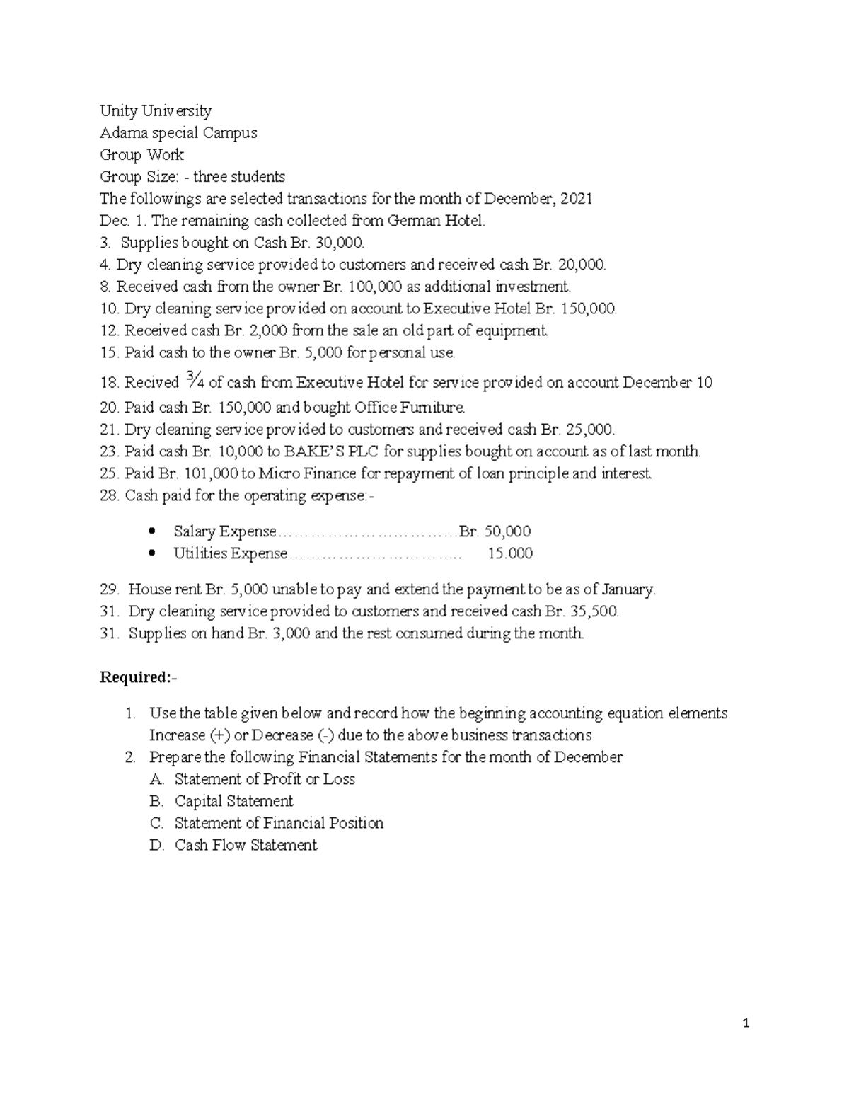 Fudmental of Accounting 2014 - Unity University Adama special Campus ...