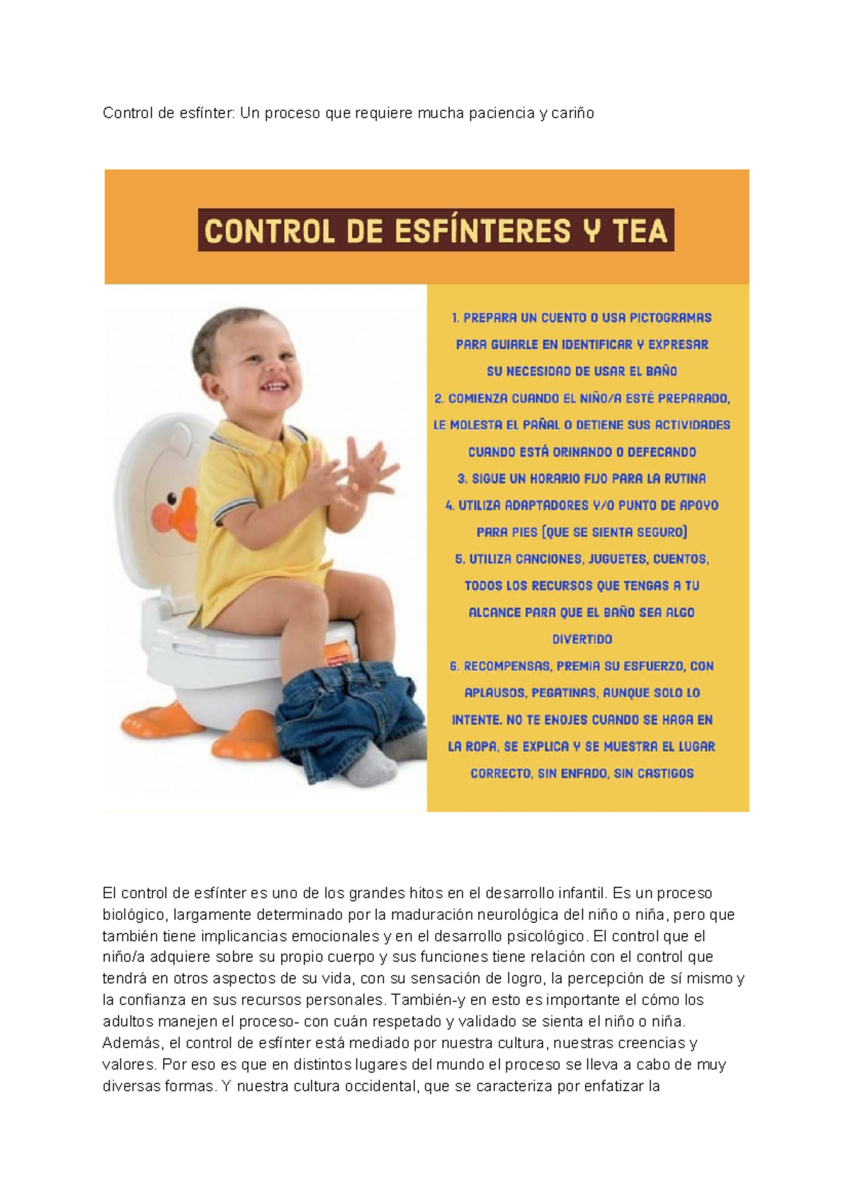 Control Esfinteres - Thghhh - Control de esfínter: Un proceso que ...