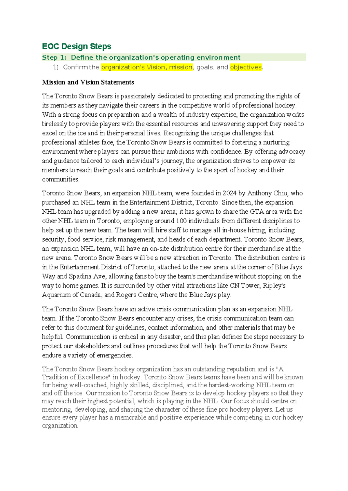 EOC Design Steps 2 - note - EOC Design Steps Step 1: Define the ...