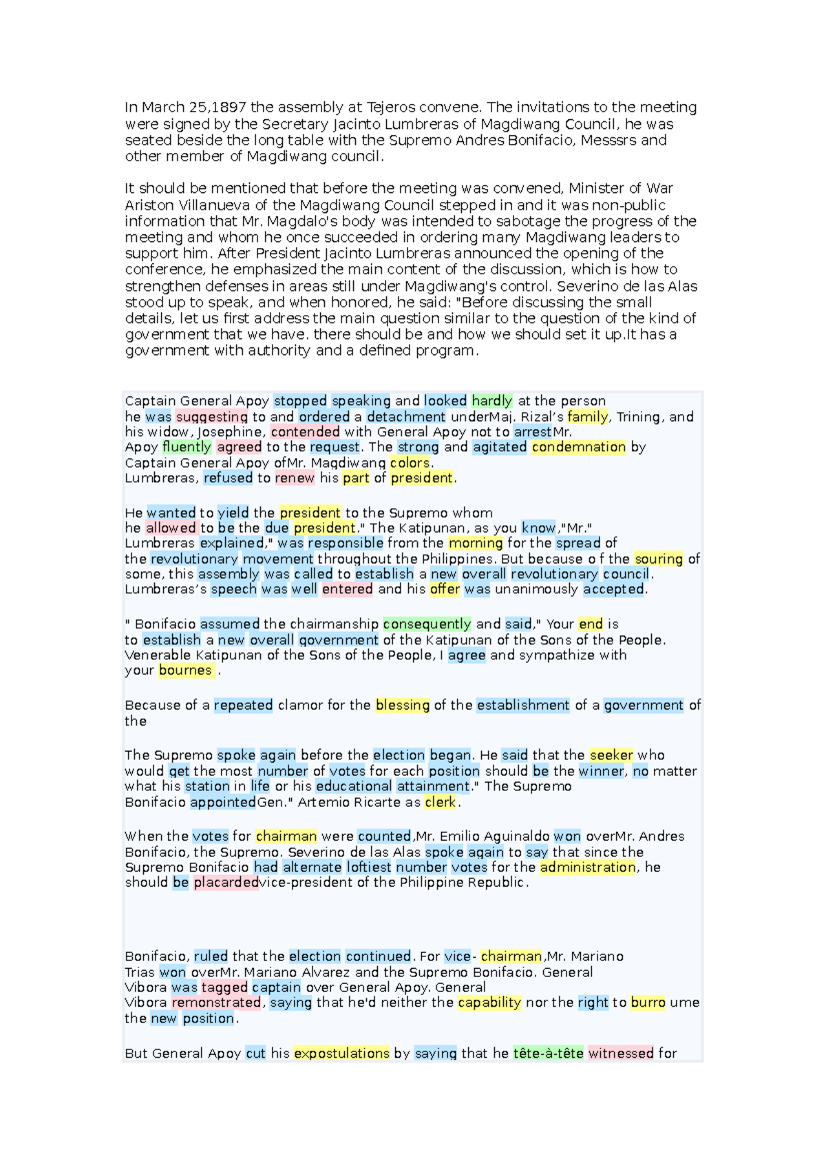 Santiago Alvarez - In March 25,1897 the assembly at Tejeros convene ...