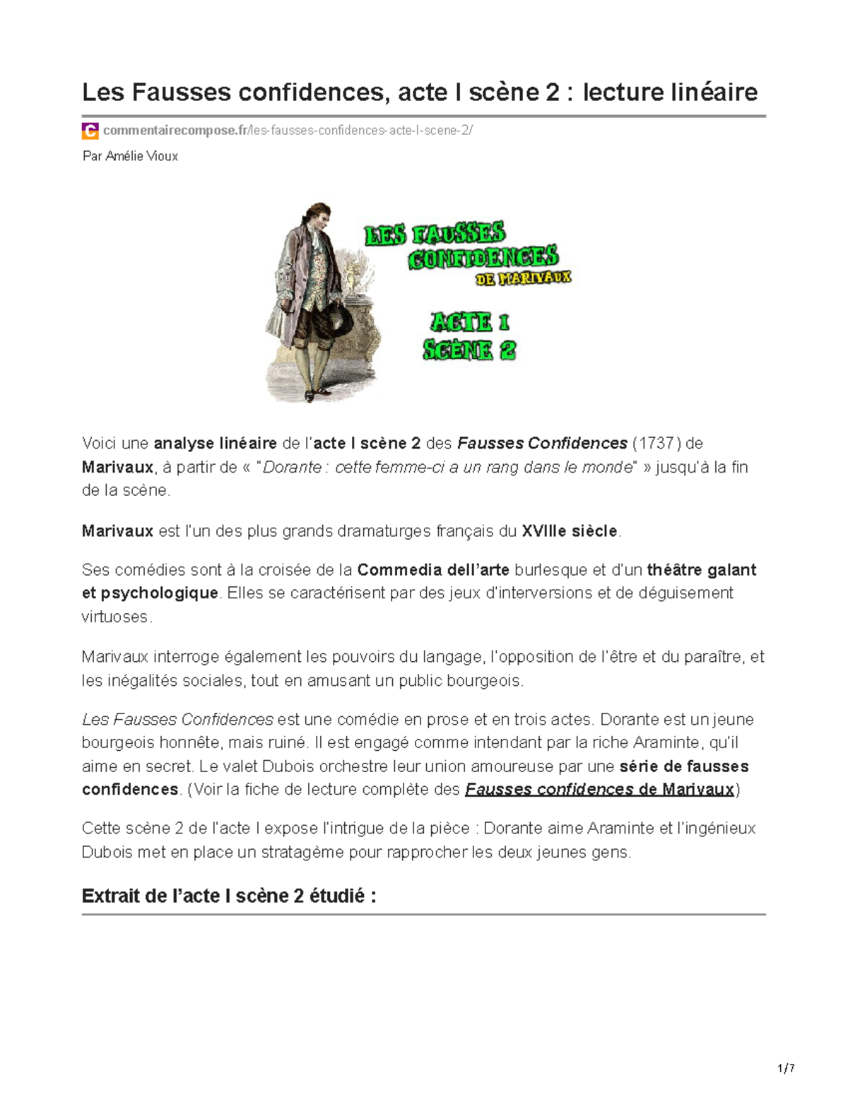 LL-1 - lecture linéaire pour le bac de français - Par Amélie Vioux Les ...