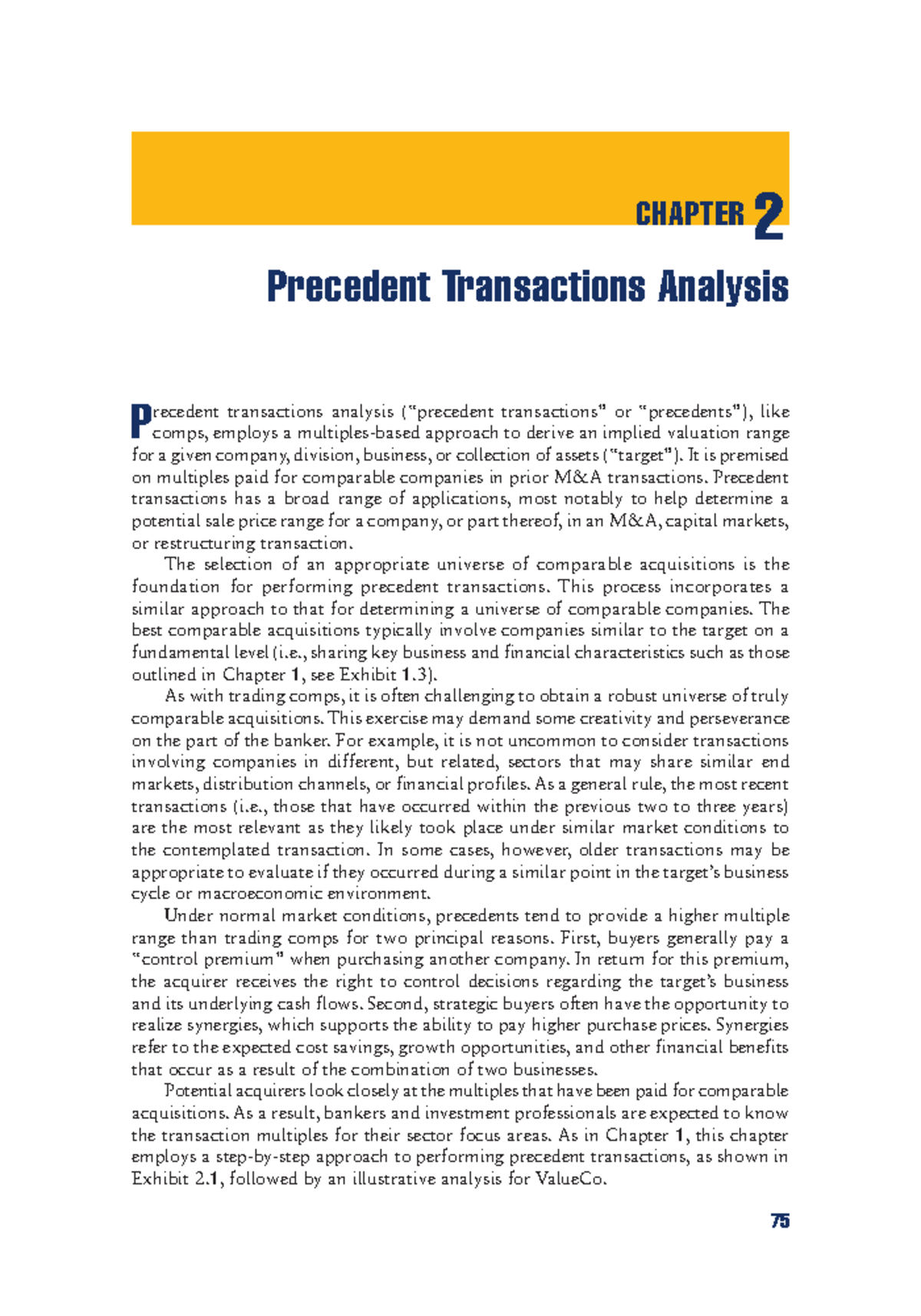 Textbook Investment Banking (2020)-108-146 - 75 Chapter 2 precedent ...
