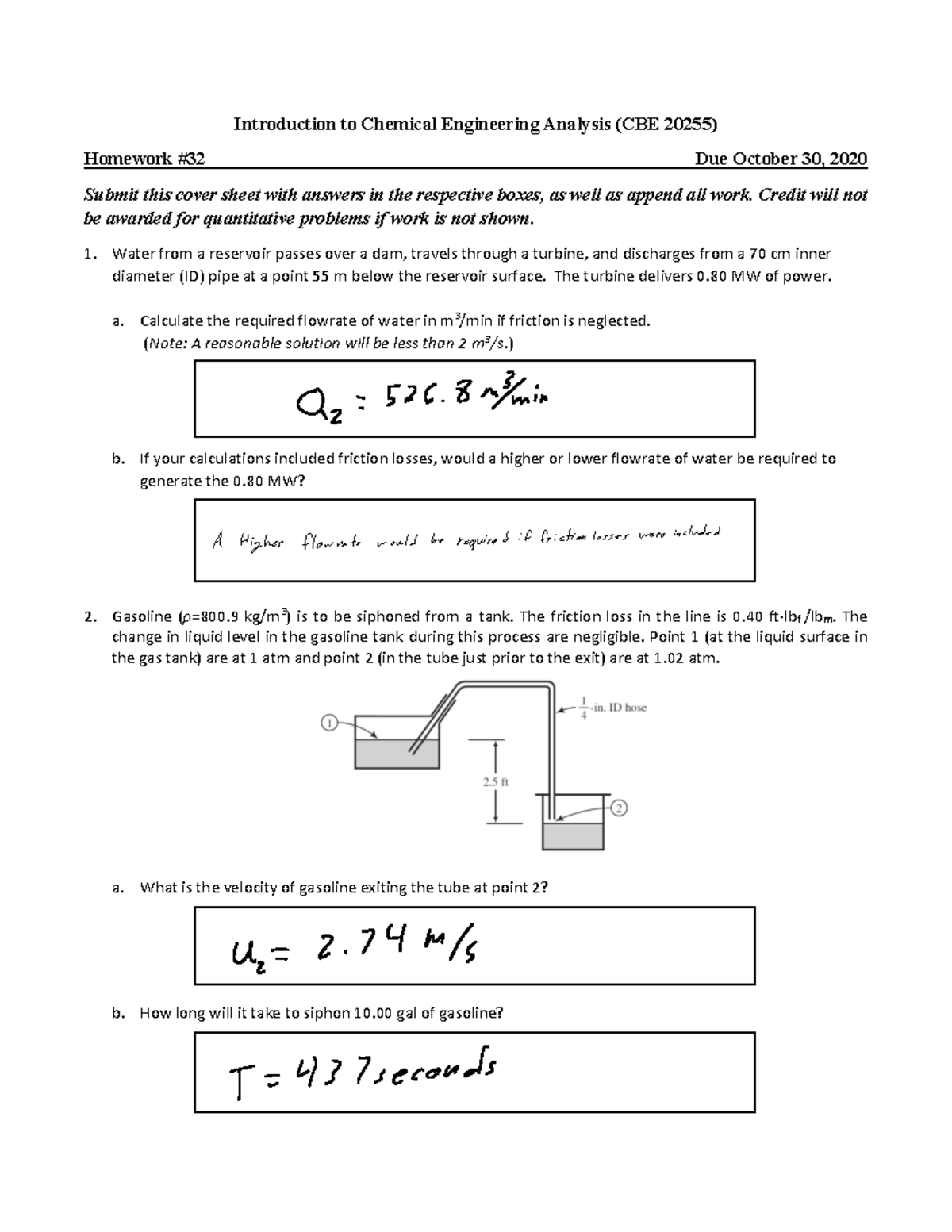 20255 Fall 2020 HW 32 due 10-30-20 - Introduction to Chemical ...
